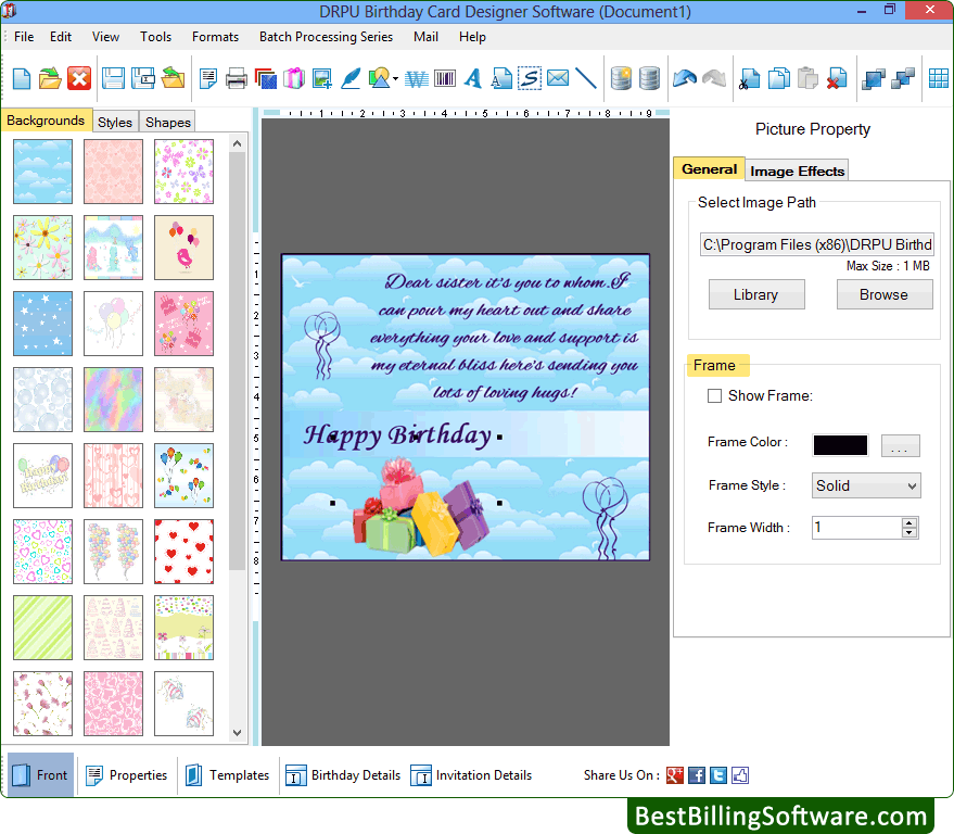 Birthday Card Design Software Provides Facility To Create Colorful And