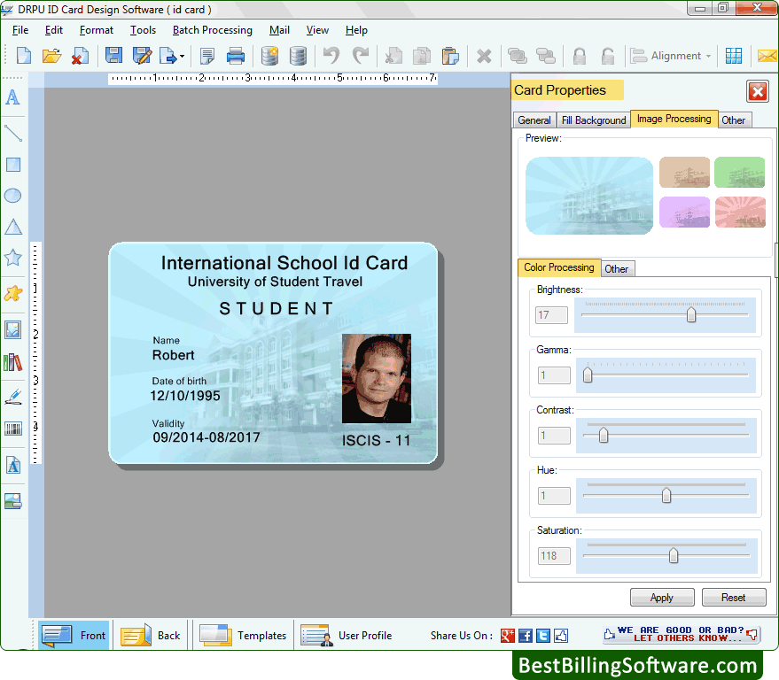 Id card maker photo employee student secure identity badges creator design